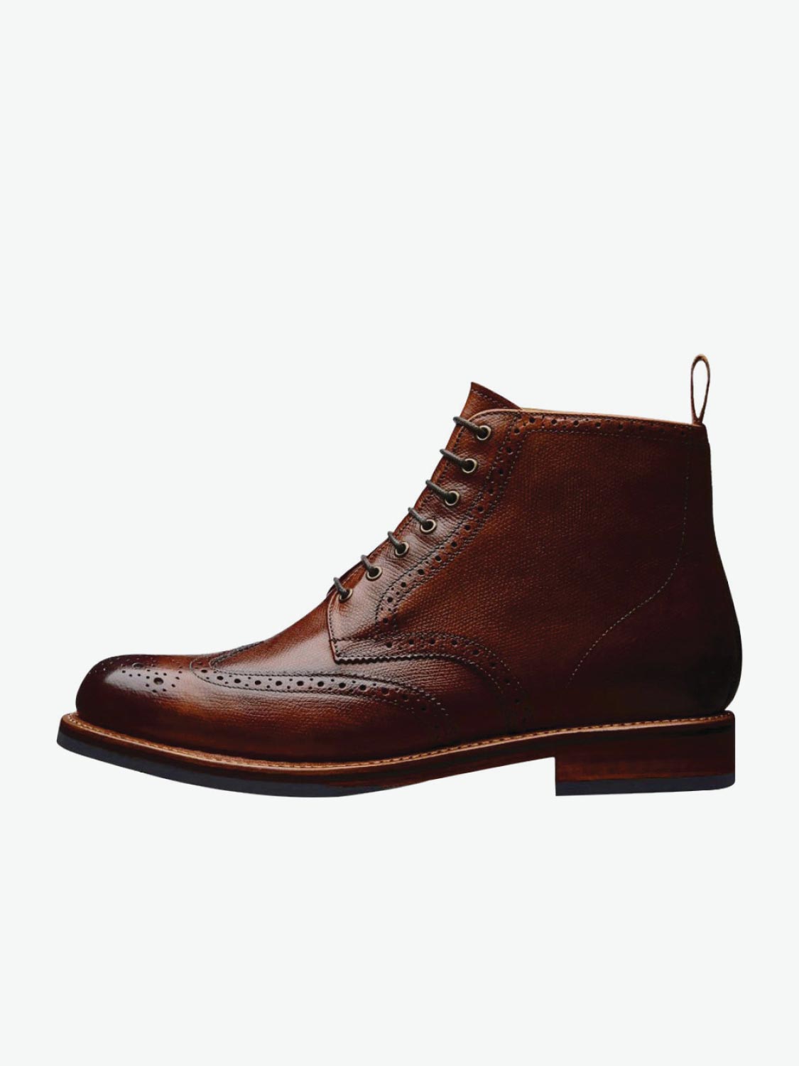 Grenson Sharp Boots Brown Calf Leather Brogue Boot